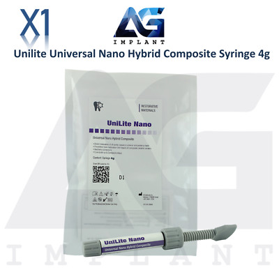 Dental Unilite Nano Universal Hybrid Composite Syringe 4g Light Cure ...
