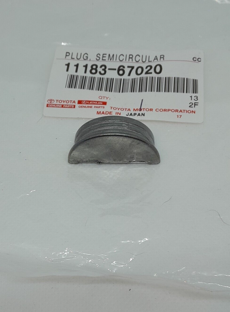 GENUINE CYLINDER HEAD HALF MOON PLUG END SEAL - TOYOTA HILUX MK6/7 3.0 ...
