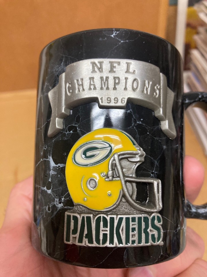 Green Bay Packers NFL 12 Oz. Black Pewter Logo Coffee Mug NFL Champions ...