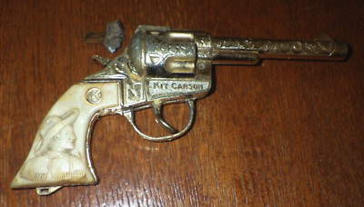 Vintage Rare Kilgore KIT CARSON COWBOY TOY CAP GUN White Grip NEEDS ...