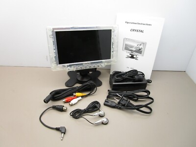 7" LCD Color TV Receiver 12V with AV Cables Clear Case For Prison Jail ...