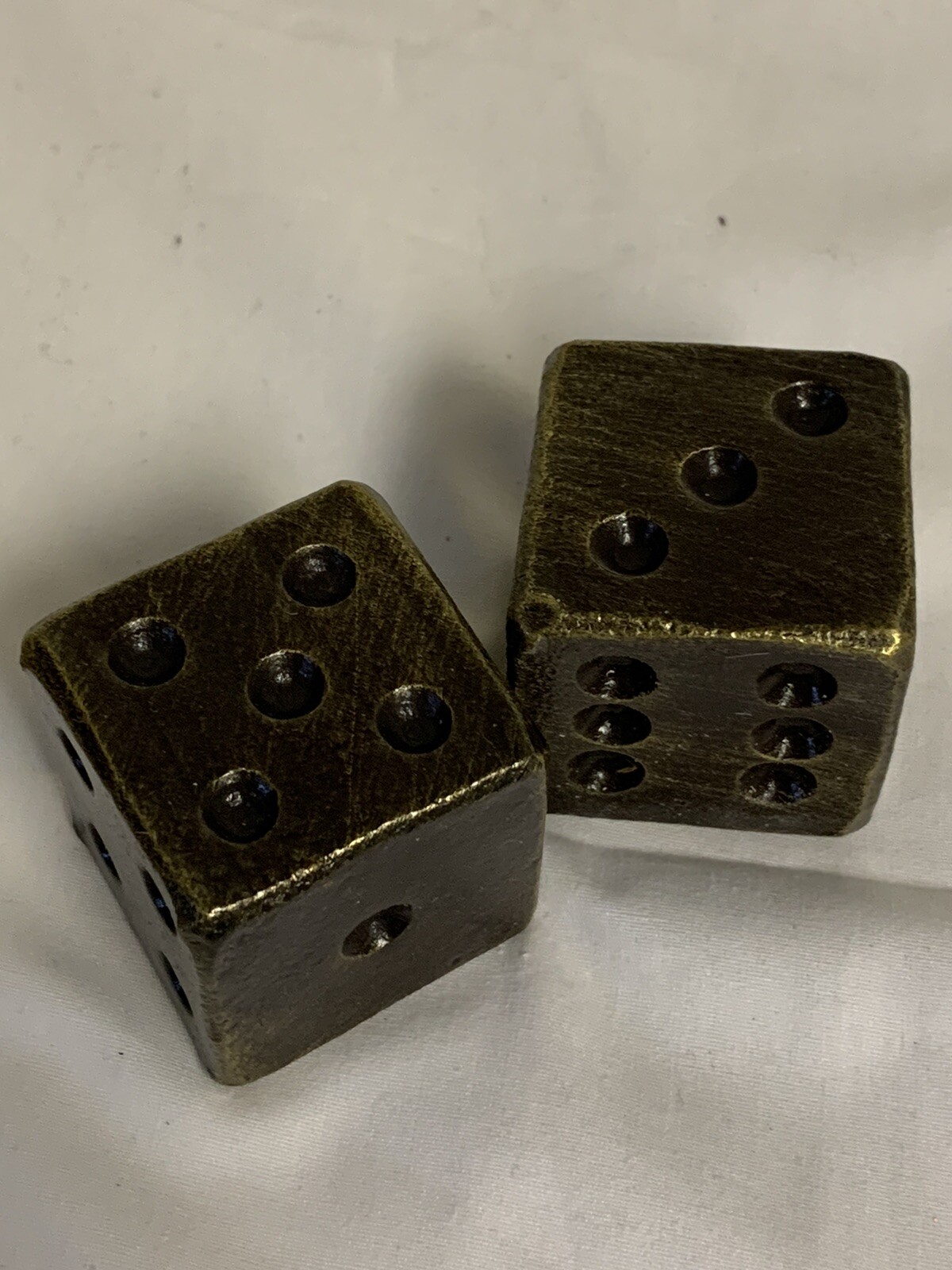 Metal Dice Hand Forged Set Of 2 Paperweight Gift Large Collectible Dice ...
