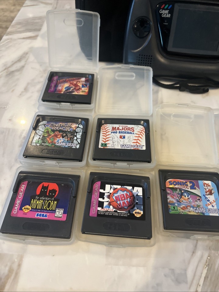 SEGA Game Gear Handheld Console 8 Game Bundle Sonic, NBA JAM & More ...