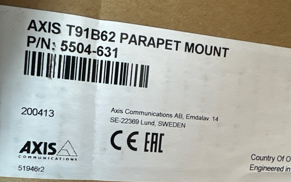 Axis T91B62 Parapet Mount for PTZ and Dome Network Camera 5504-631 | eBay