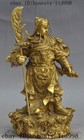 10" chinese brass guan gong guan yu Generals Hold Broadsword Stand ...