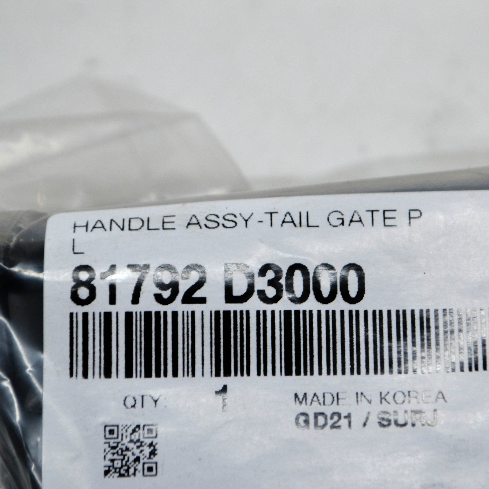 HYUNDAI KONA Rear Tailgate Liftgate Pull Handle 81792D3000 NEW GENUINE ...