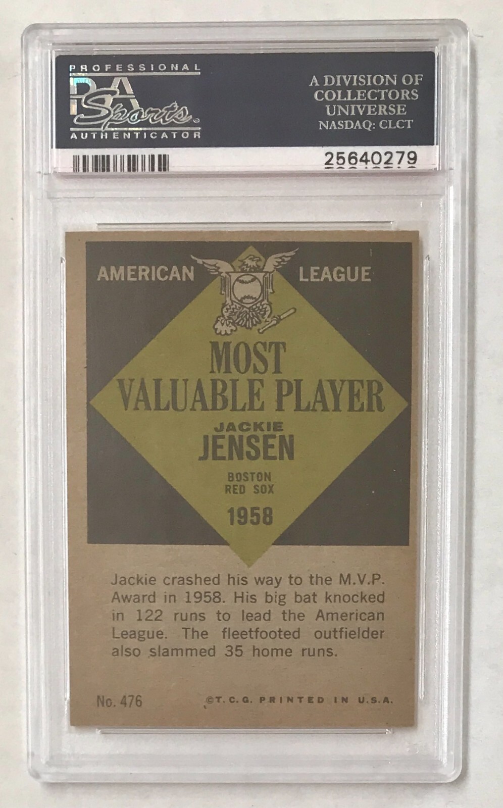 1961 Topps - Most Valuable Players #476 Jackie Jensen for sale online ...