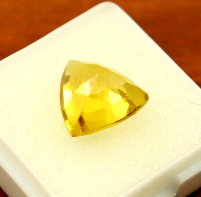 AAA+ Quality 8 Ct Trillion Cut Yellow Sapphire Certified Gemstone From ...