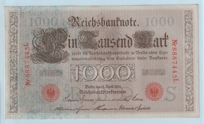 Reichsbanknote 1000 Mark 1910 (-335 | eBay