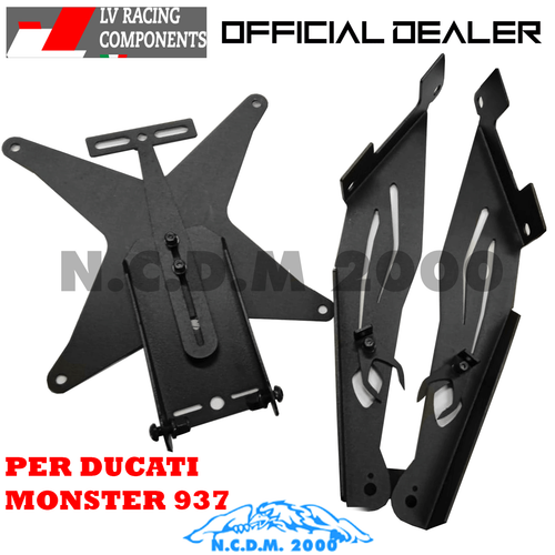 License Plate Holder Plate Adjustable Black For DUCATI MONSTER 937 2020 ...