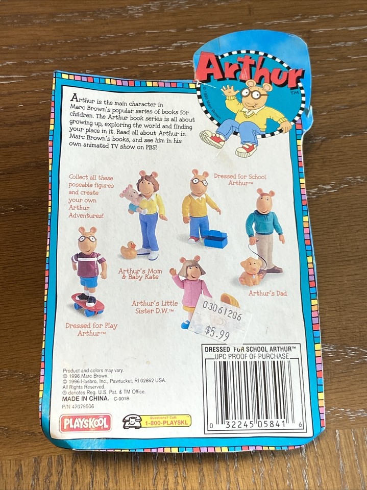 Vintage 1996 Playskool Hasbro Arthur Dressed For School Action Figure ...