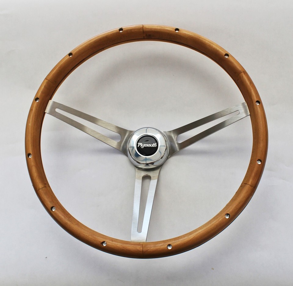 1967 RR Barracuda GTX Fury Grant Wood Steering Wheel Wood Walnut 15" | eBay