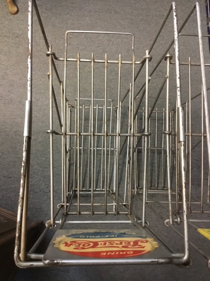 Rare 1940s 50s Pepsi Cola Store Display Bottle Racks Two Total Double ...