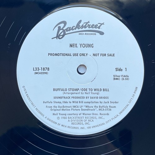 Neil Young Buffalo Stomp/Ode A Wild Bill 1980 PROMO 12" Dove I Bufali ...