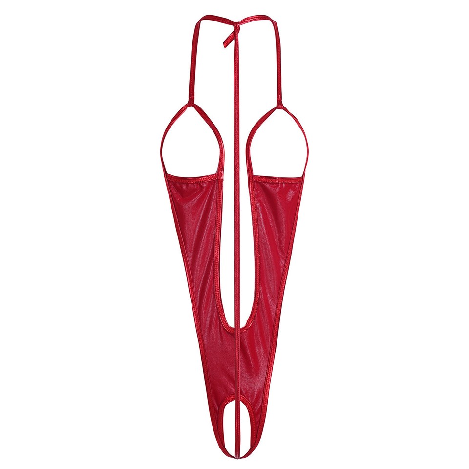 Womens Monokini One Piece Micro Thong Bodysuit Teddy Bikini Swimwear AU ...