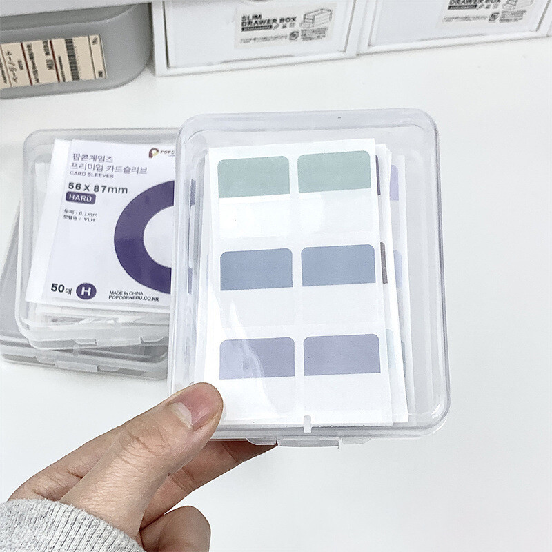 Transparent Storage Box Card Holder Sticker Stationery Transparent ...