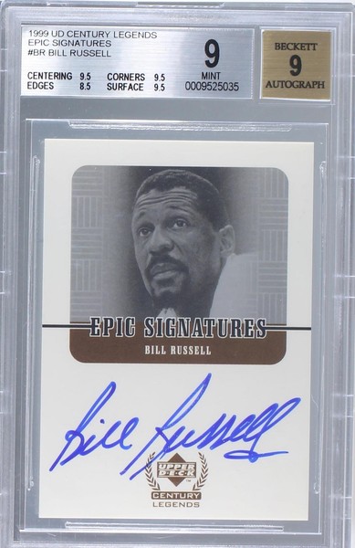 1998-99 Upper Deck Century Legends - Epic Signatures #BR Bill Russell ...