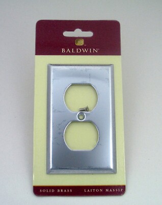 Baldwin Brass Classic Duplex Outlet Switch Plate in Polished Chrome ...
