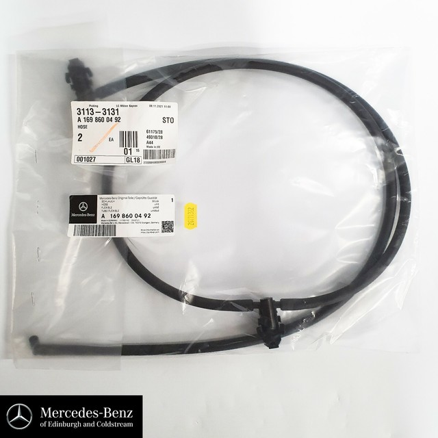 Genuine Mercedes-Benz a Class W169 Front Washer Jets Hose A1698600492 ...