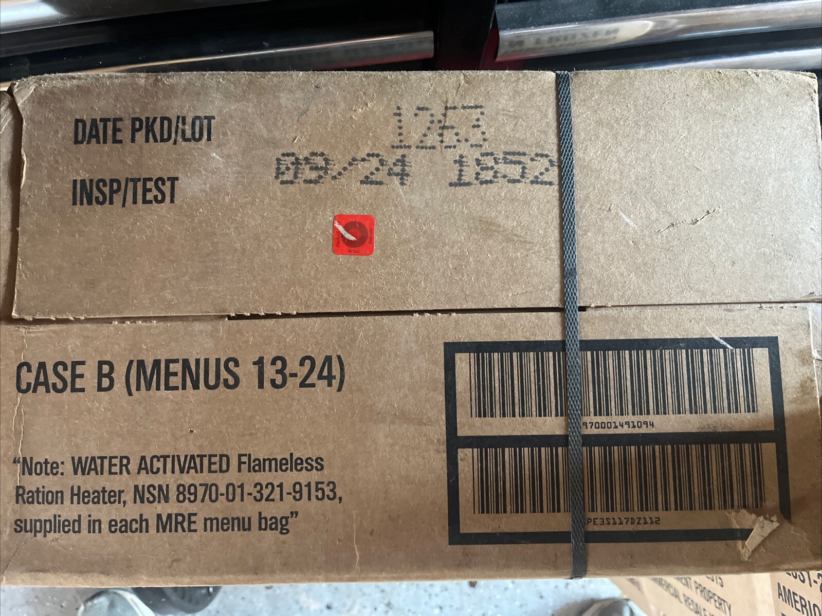 U.S. Original Military Case Menu B MRE with Menus 13-24 Inspection 09/ ...