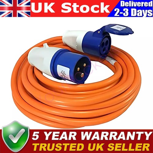 10M Heavy Duty Hook Up Caravan Cable Camping 16A 240V Mains Extension ...