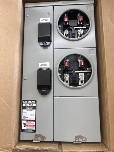 SIEMENS WEP2211 200 Amp 2 Gang 125A Meter OH/UG EUSERC 1 PH 3 Wire Ring ...