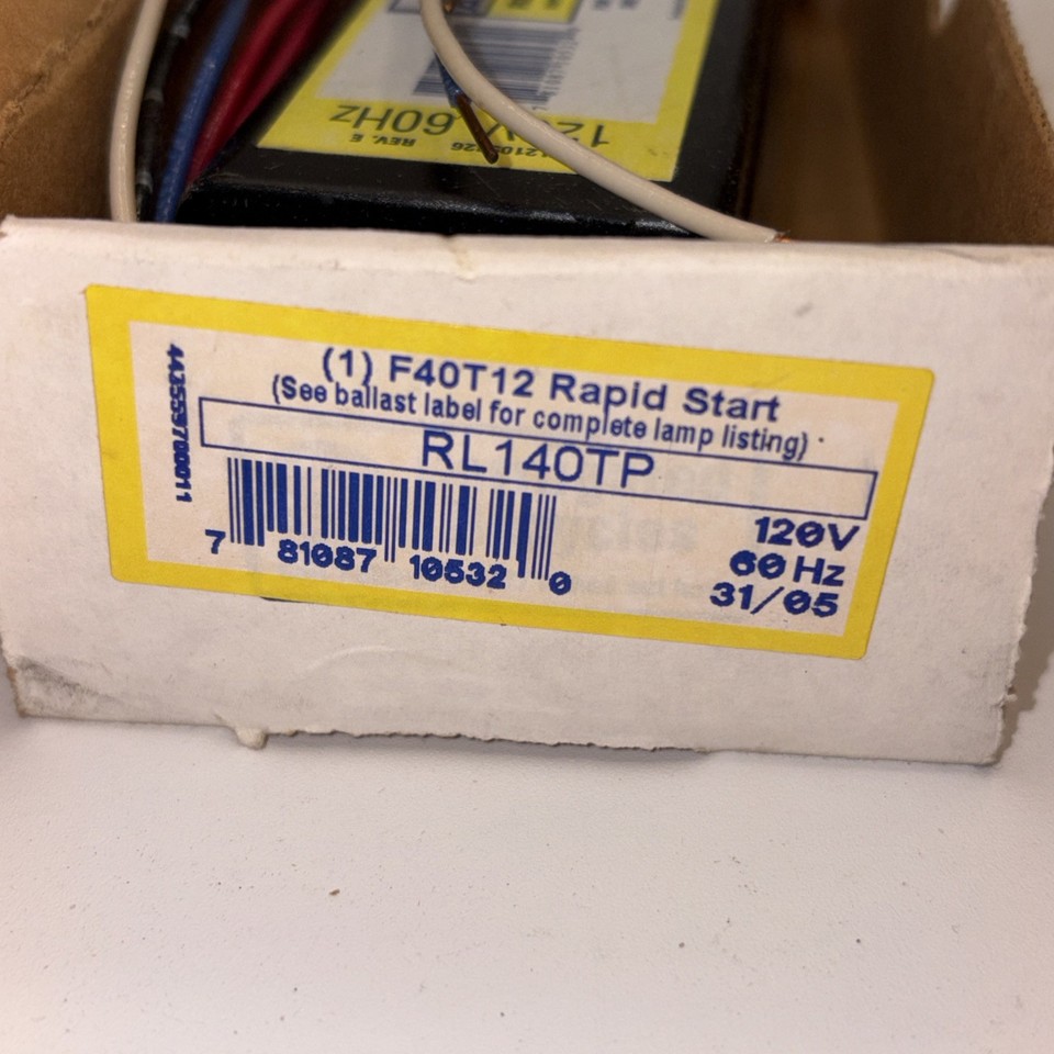 Advance RL-140-TP Rapid Start Ballast 120V 60Hz for 40W T12 Lamps | eBay