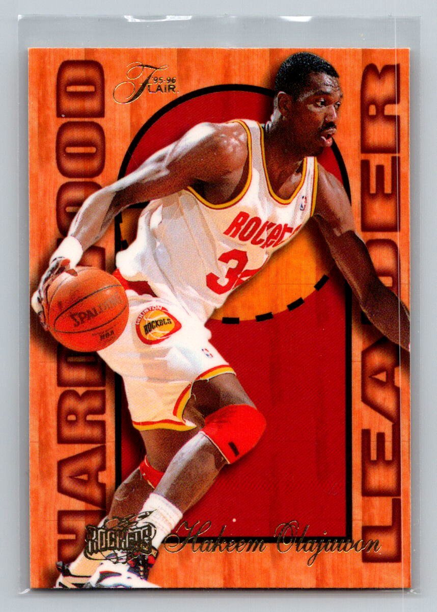 1995-96 Fleer Hakeem Olajuwon Flair Hardwood Leader Houston Rockets | eBay