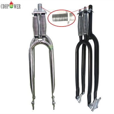 26" Springer Fork 1" Threaded Bike Fork Dual Spring Classical Fork ...