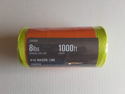 1000 feet #18 Twisted Mason Line 8LBS Working Load Chalk Line | eBay