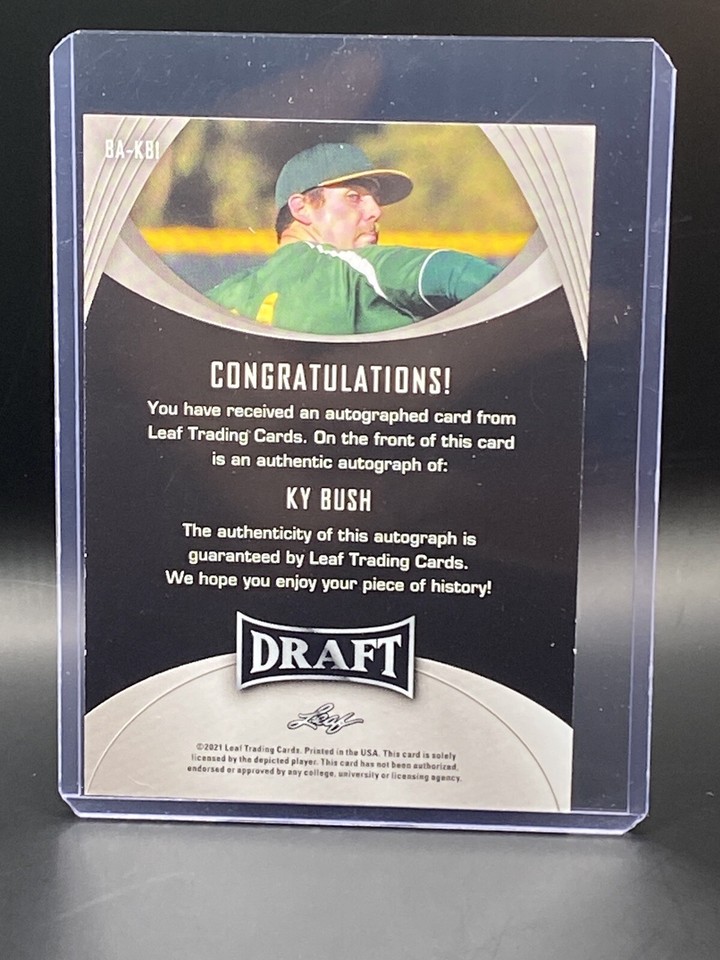2021 Leaf Draft - Base Autographs #BA-KB1 Ky Bush RC | eBay