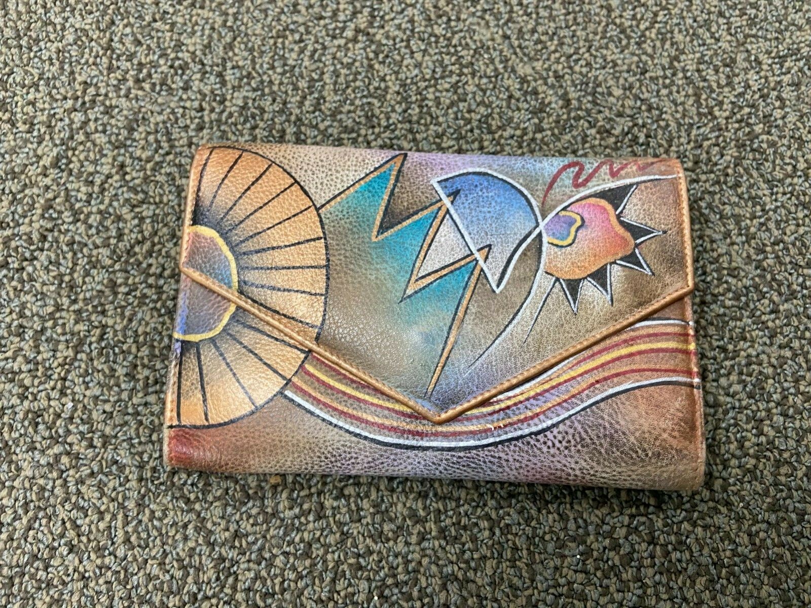 Anuschko Hand Painted Multi-colored Designer Wallet - Gem