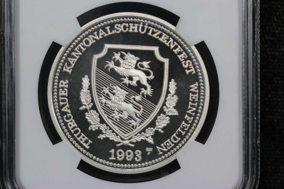 1993 Switzerland Weinfelden Shooting Festival Thaler 50 Francs NGC PF69 ...