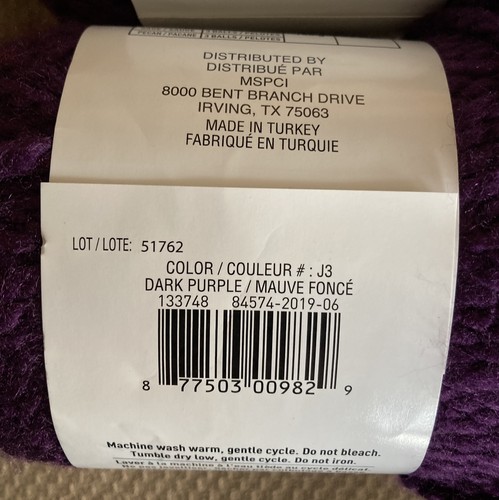 3 Full Skeins Loops and Threads Charisma Yarn Dark Purple 5 BULKY | eBay