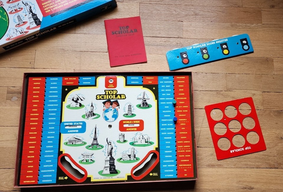 1957 CADACO ELLIS - TOP SCHOLAR BOARD GAME - No. 222 - Very Good ...