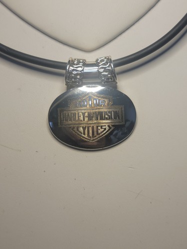 Harley Davidson Pendant And Rubber Choker With Removeable Area To Add ...