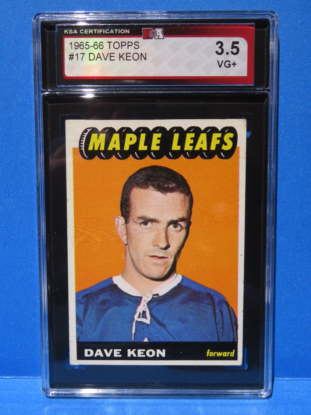 1965-66 Topps Hockey Card #17, DAVE KEON, Toronto Maple Leafs, KSA 3.5 ...