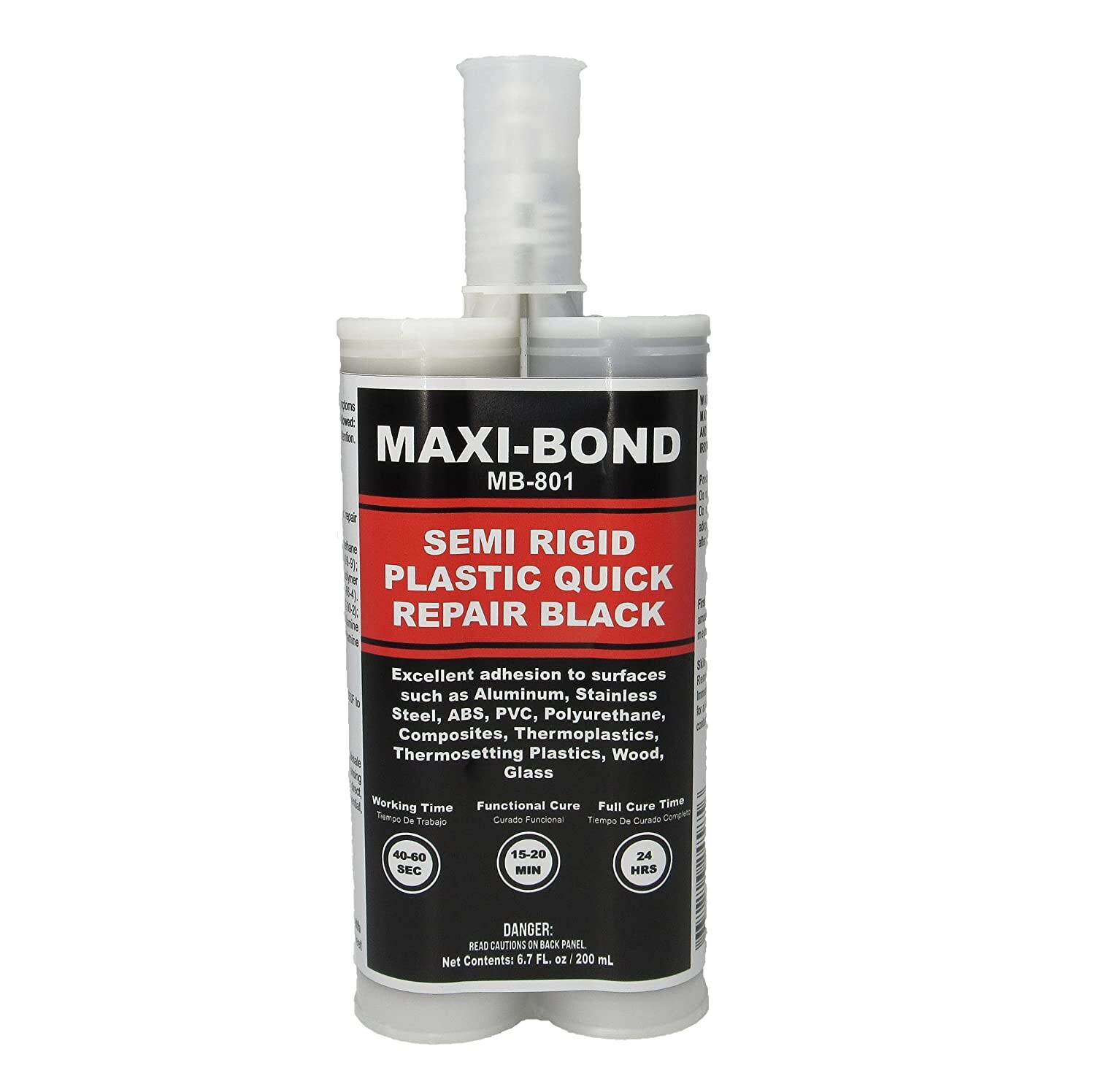 Maxi-Bond Semi Rigid Plastic Quick Repair Black - 200ml | eBay