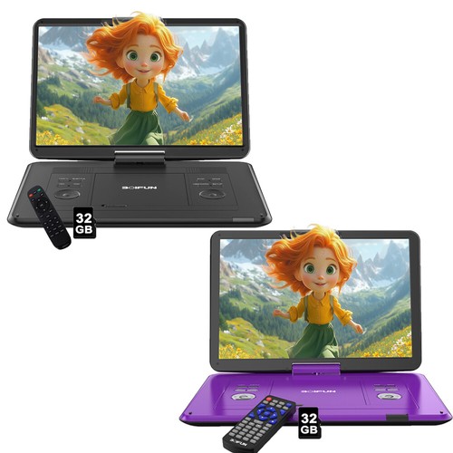 17.5” Portable DVD Players with 15.6” Swivel Large LCD Screen Travel ...