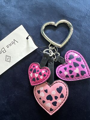 VERA BRADLEY Heart Carabiner Keychain LOVE YOU LOTS New CHARM Faux ...