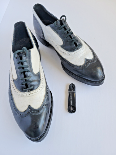 ALLEN EDMONDS BROADSTREET SPECTATOR BLACK WHITE WINGTIP DRESS SHOES ...
