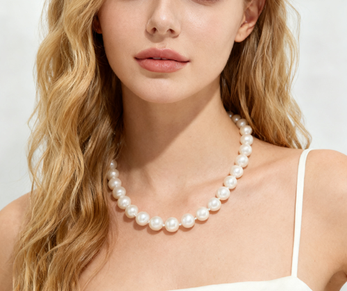 Real AAA Natural 9-10mm White Freshwater Pearl Necklace 14-100” | eBay