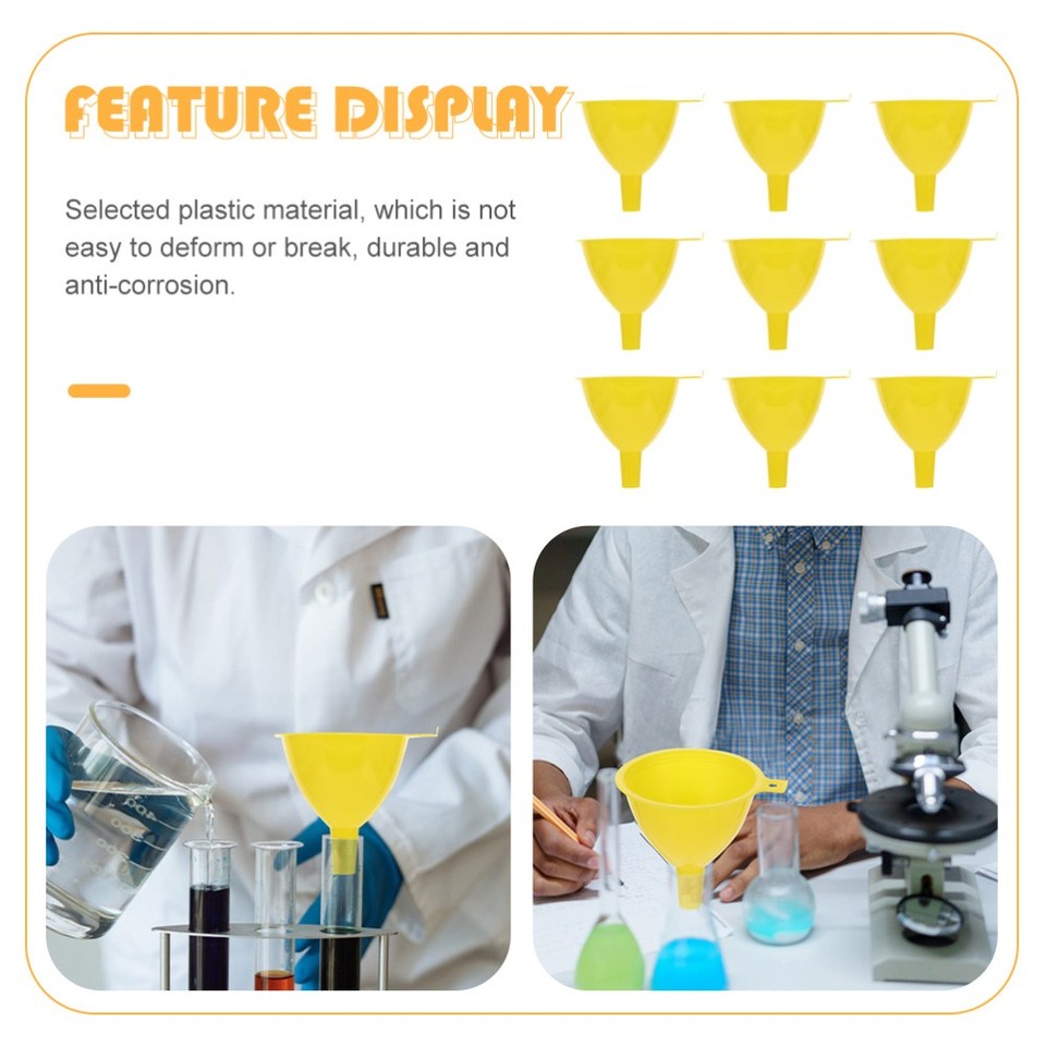 16 Pcs Experimental Funnel Lab Filling Funnels Plastic Laboratory ...