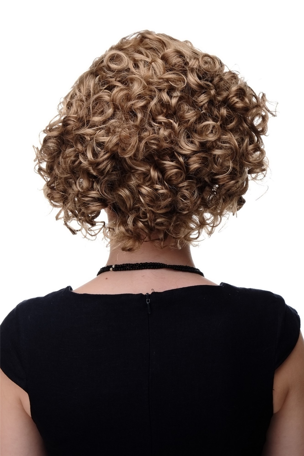 Perücke 80er Kurzhaarfrisur lockig Locken Scheitel blond dunkelblond ...