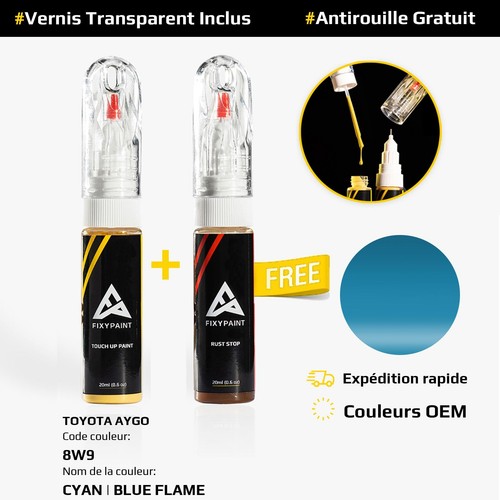Peinture de retouche Pour TOYOTA AYGO Code: 8W9 CYAN | BLUE FLAME | eBay