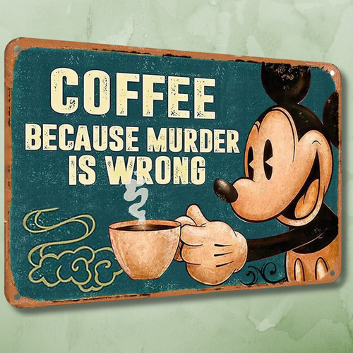 Coffee Sign Funny Kitchen Signs Vintage Metal Tin Wall Decor Green | eBay