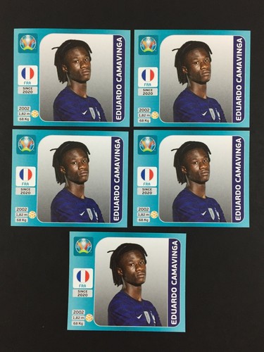 Eduardo Camavinga Rookie Lot 5 Sticker Panini Euro 2020 Blue Tournament ...