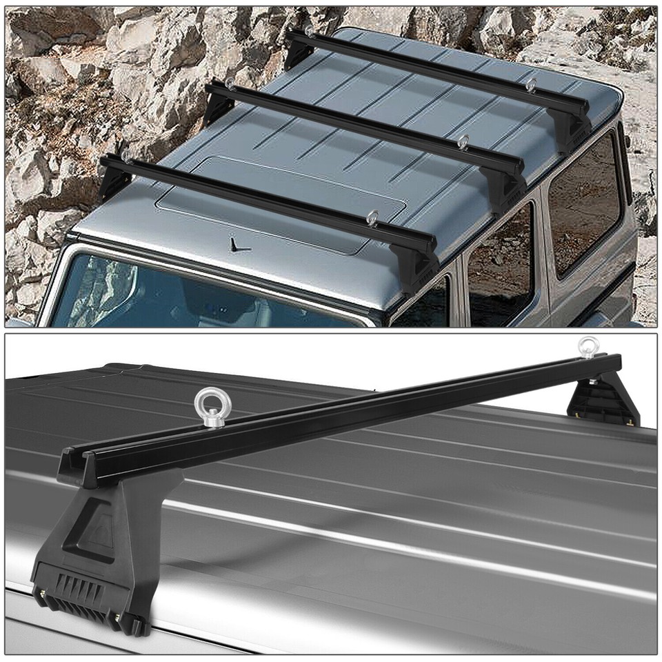 3Pcs Universal Roof Top Cross Bars Luggage Cargo Carrier w/ Mounting ...