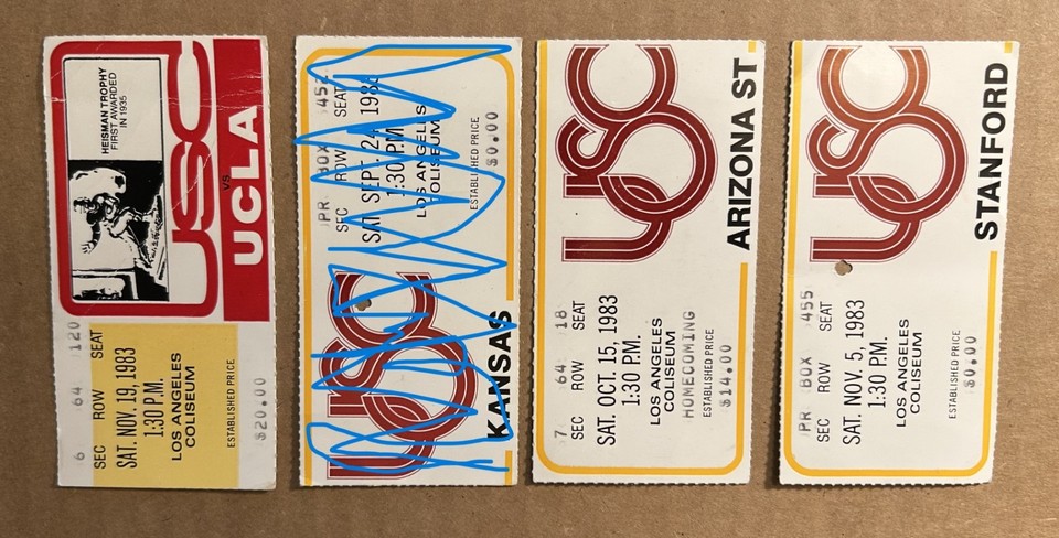 1974-2014 University of Southern California USC Football Ticket Stubs ...