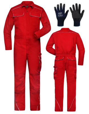 Arbeitskombi Kombi Overall Rot Arbeitsoverall Arbeitsanzug Klempner ...